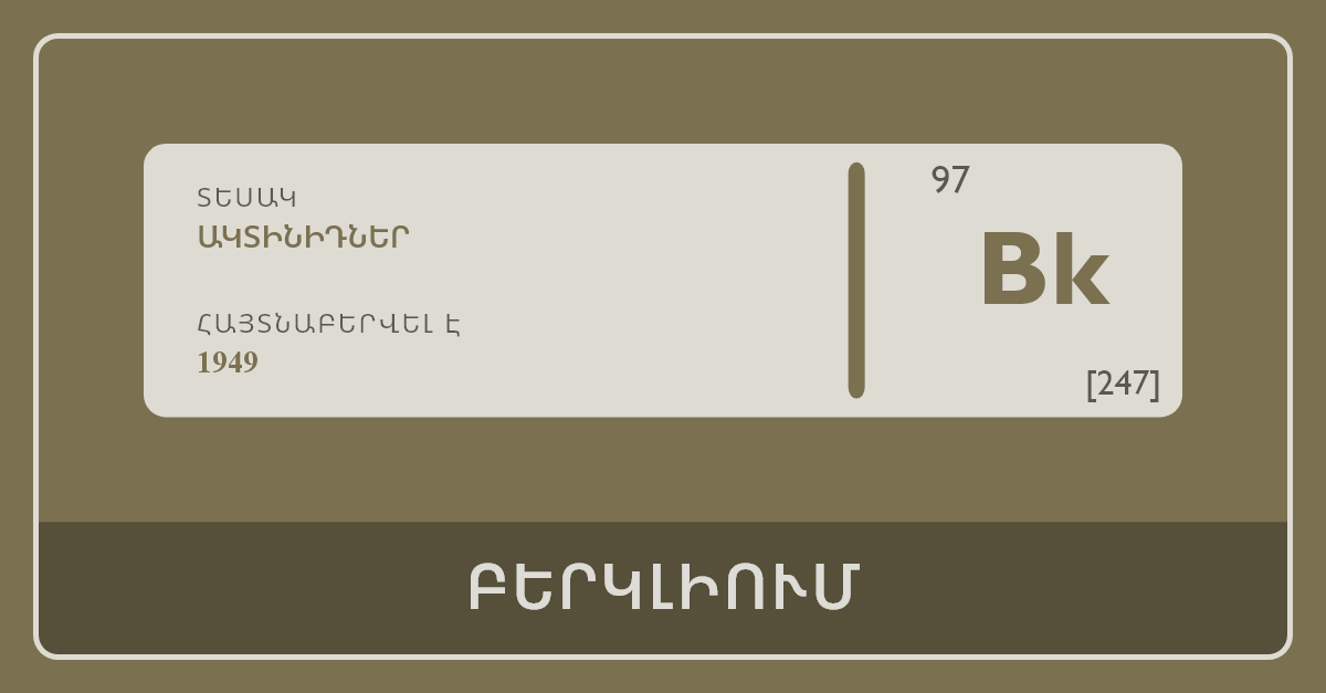 Բերկլիում - Պարբերական աղյուսակ